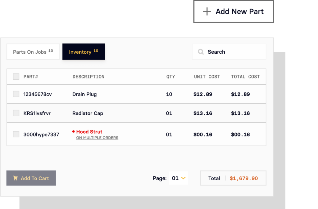 Inventory & Parts - ShopController